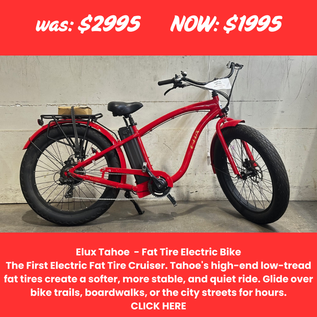 Elux Tahoe - Fat Tire Electric Bike (Red) — Modern Skate & Surf