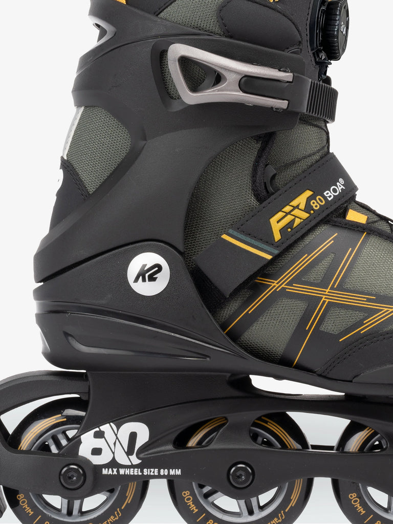 K2 F.I.T. 80 BOA INLINE SKATES 2022-BLACK/GREY/ORANGE — Modern Skate & Surf