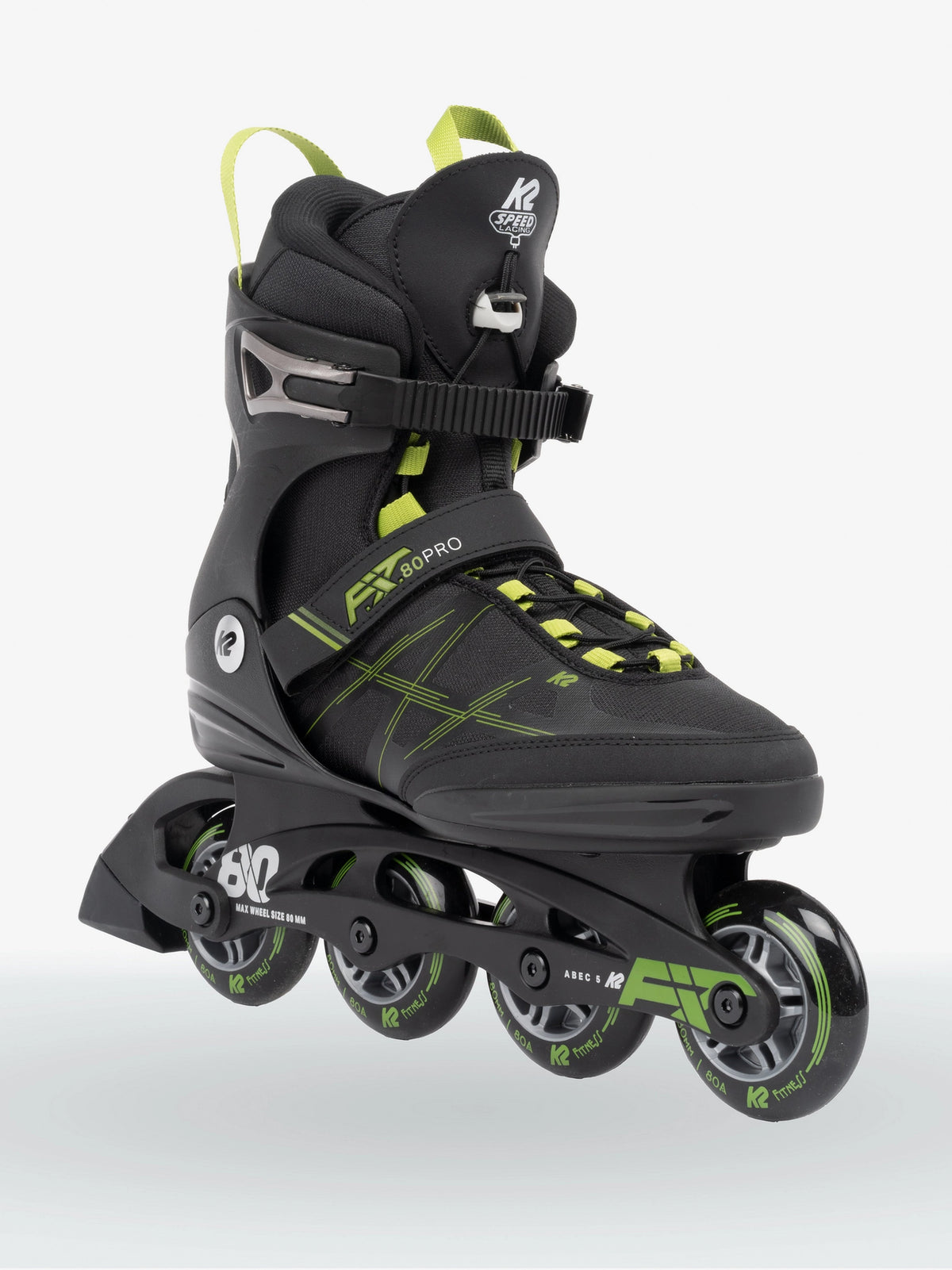 K2 F.I.T. 80 PRO INLINE SKATES 2022-BLACK/LIME GREEN — Modern Skate & Surf